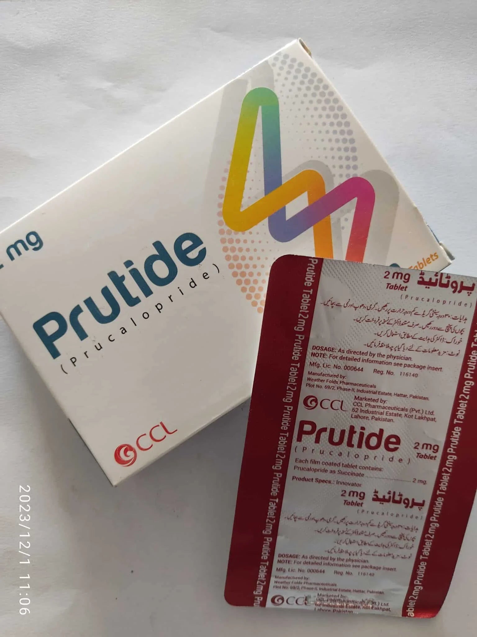 Prutide 1MG 20'S ( 1 Box = 2 Strips) ( 1 Strip = 10 Tablets ) – PILL BOX