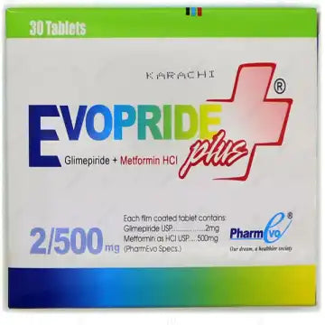 Evopride Plus Tablets 2/500Mg (1 Strip = 10 Tablets) – PILL BOX